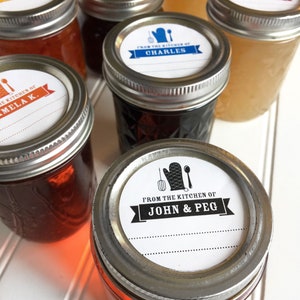 Colorful CUSTOM Kitchen Labels, Round Gift Stickers for Canning Jars or ...