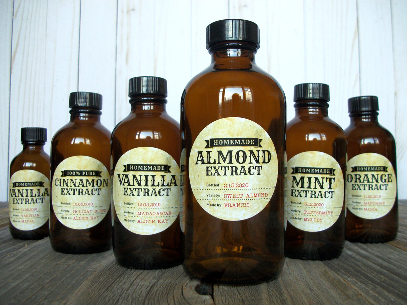 Custom Antique Extract Labels for Vanilla Almond Mint - Etsy