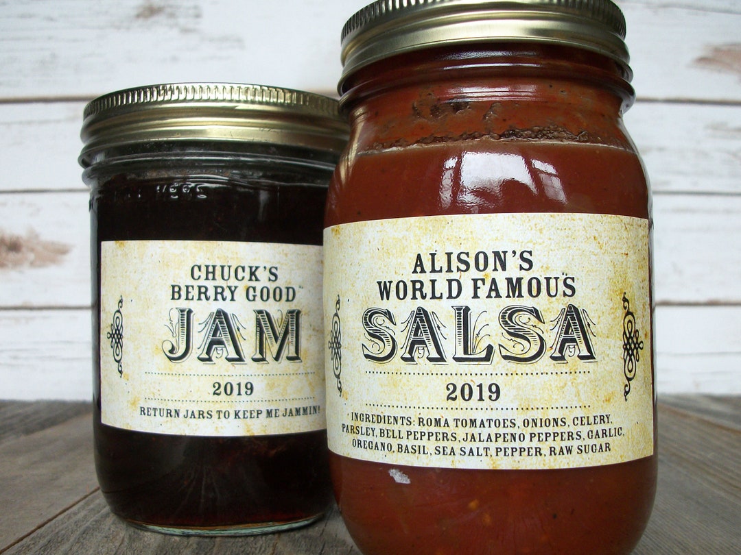 Custom Vintage Rectangle Canning Jar Labels With Your Text, Rustic ...