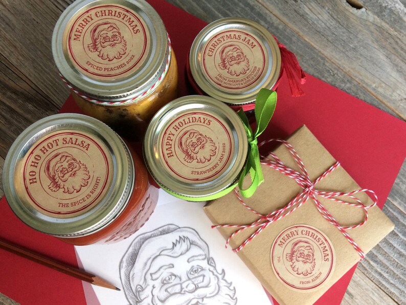 Custom Apothecary Santa Christmas Canning Labels for Jam - Etsy