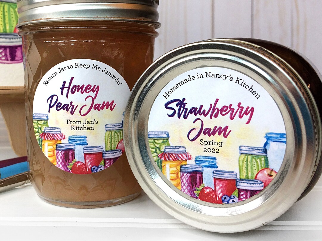 CUSTOM Watercolor Mason Jar Canning Labels Printed With YOUR Text ...