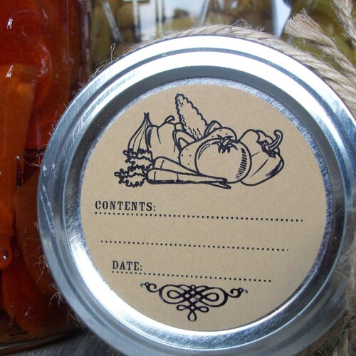 Blank KRAFT Paper Canning Jar Labels Round Vintage Mason Jar - Etsy