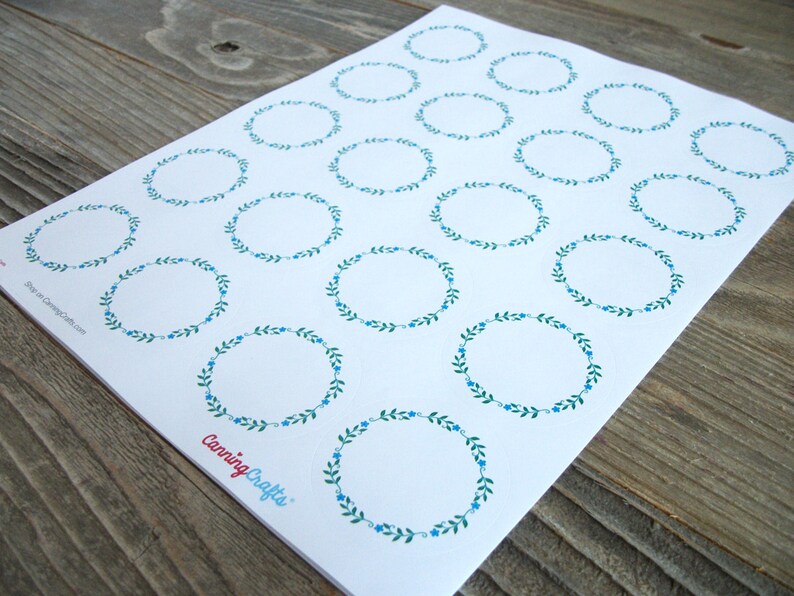 Wreath Spice & Herb Canning Jar Labels Round Kitchen Pantry - Etsy