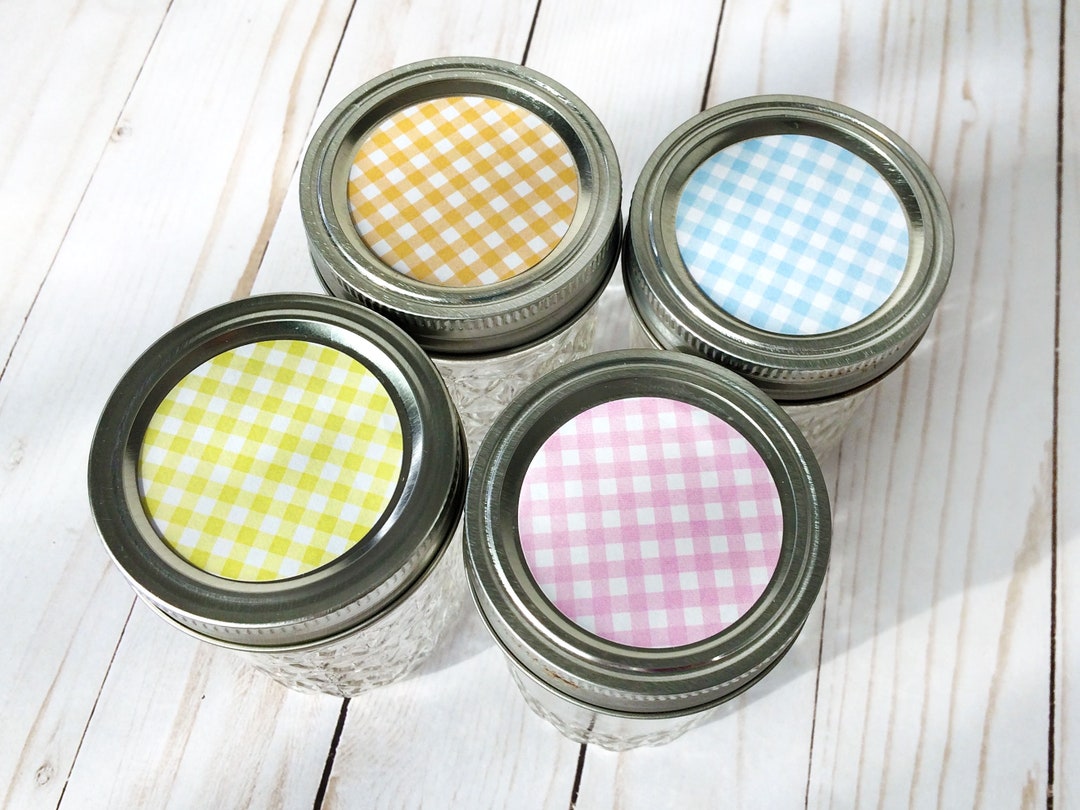 Cottage Chic Lattice Canning Jar Labels, Printed Jam and Jelly Gingham ...