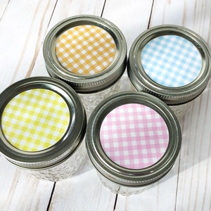 Cottage Chic Lattice Canning Jar Labels, Printed Jam and Jelly Gingham ...