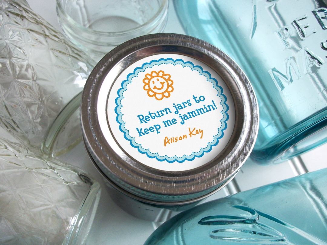 Return Jars to Keep Me Jammin, Funny Custom Round Mason Jar Stickers ...