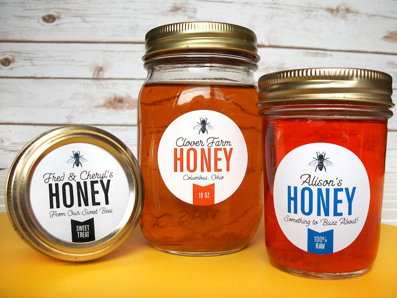 Custom Colorful Honey Labels Customized Honey Jar Labels & | Etsy