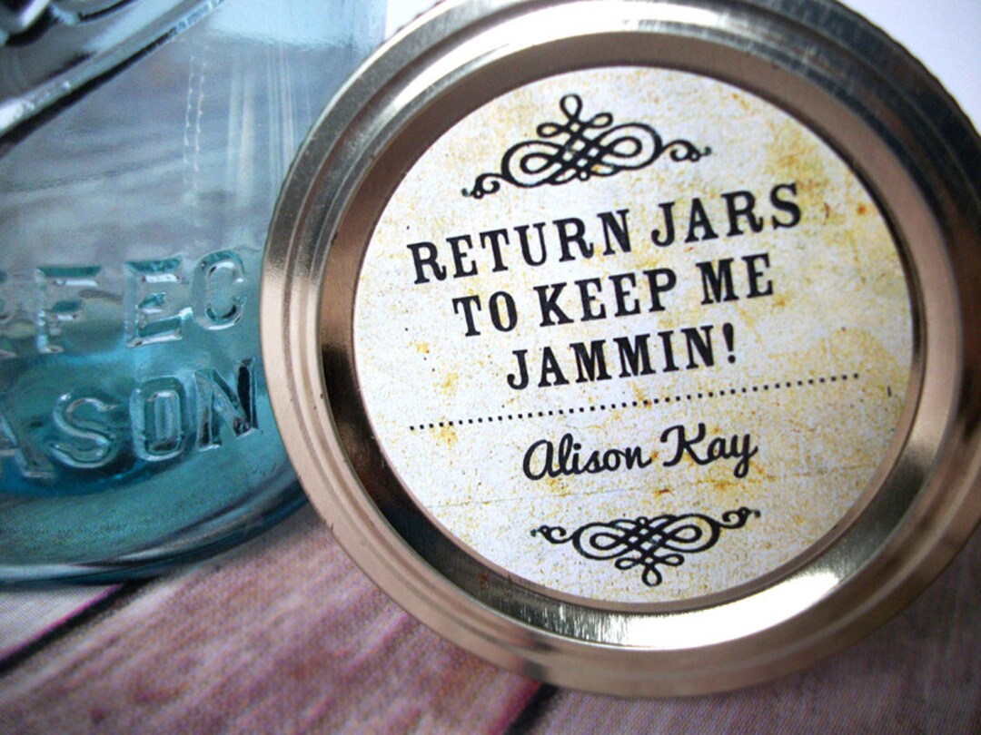 Return Jars to Keep Me Jammin, Custom Vintage Canning Jar Labels ...