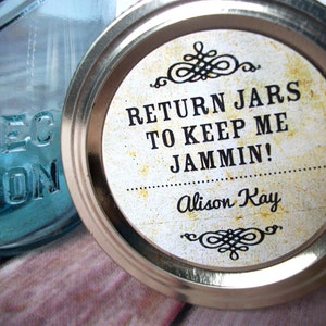 Return Jars to Keep Me Jammin, Custom Vintage Canning Jar Labels ...