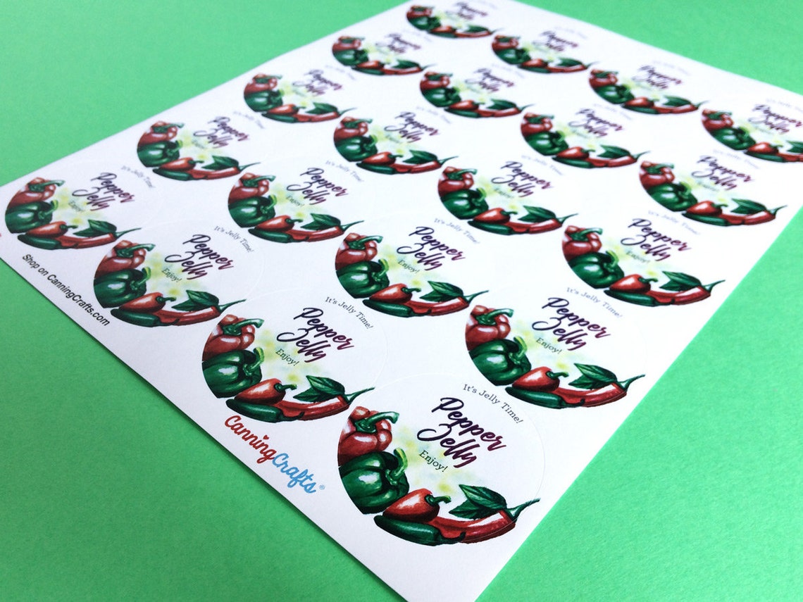 Custom Watercolor Pepper Canning Labels Round Printed Mason - Etsy