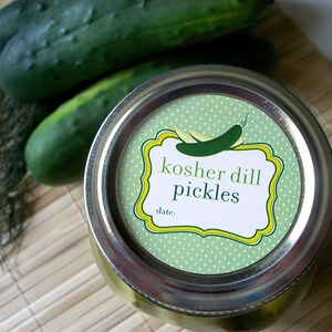 Cute Dill, Sweet, Bread & Butter Pickle, and Relish Canning Jar Labels ...