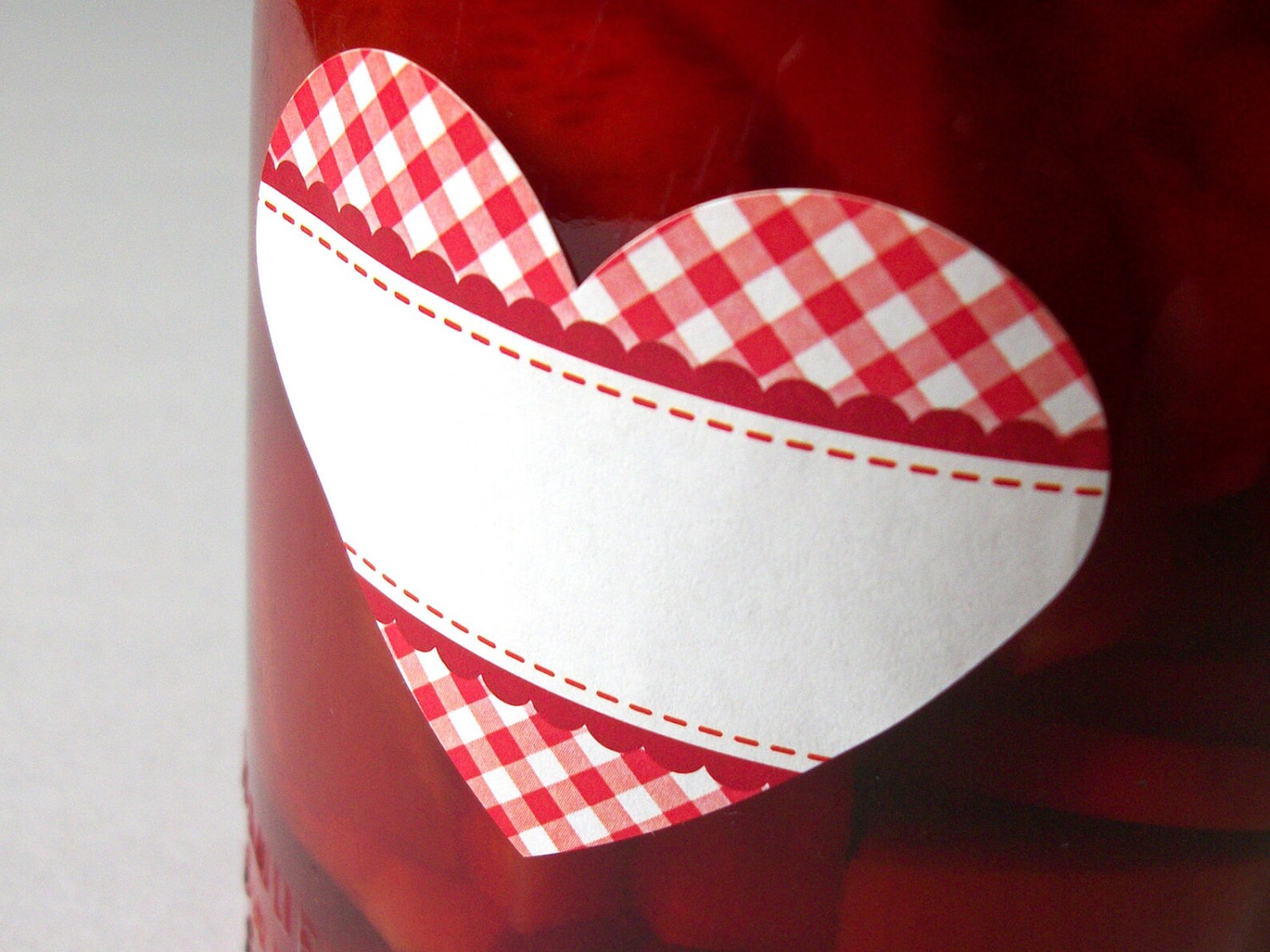 RED Heart Labels Cottage Chic Country Gingham Heart Stickers - Etsy