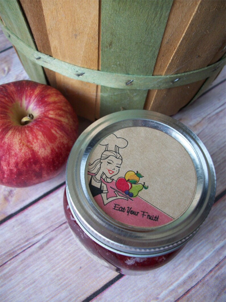 Eat Your Veggies or Fruit KRAFT paper canning jar labels | Etsy