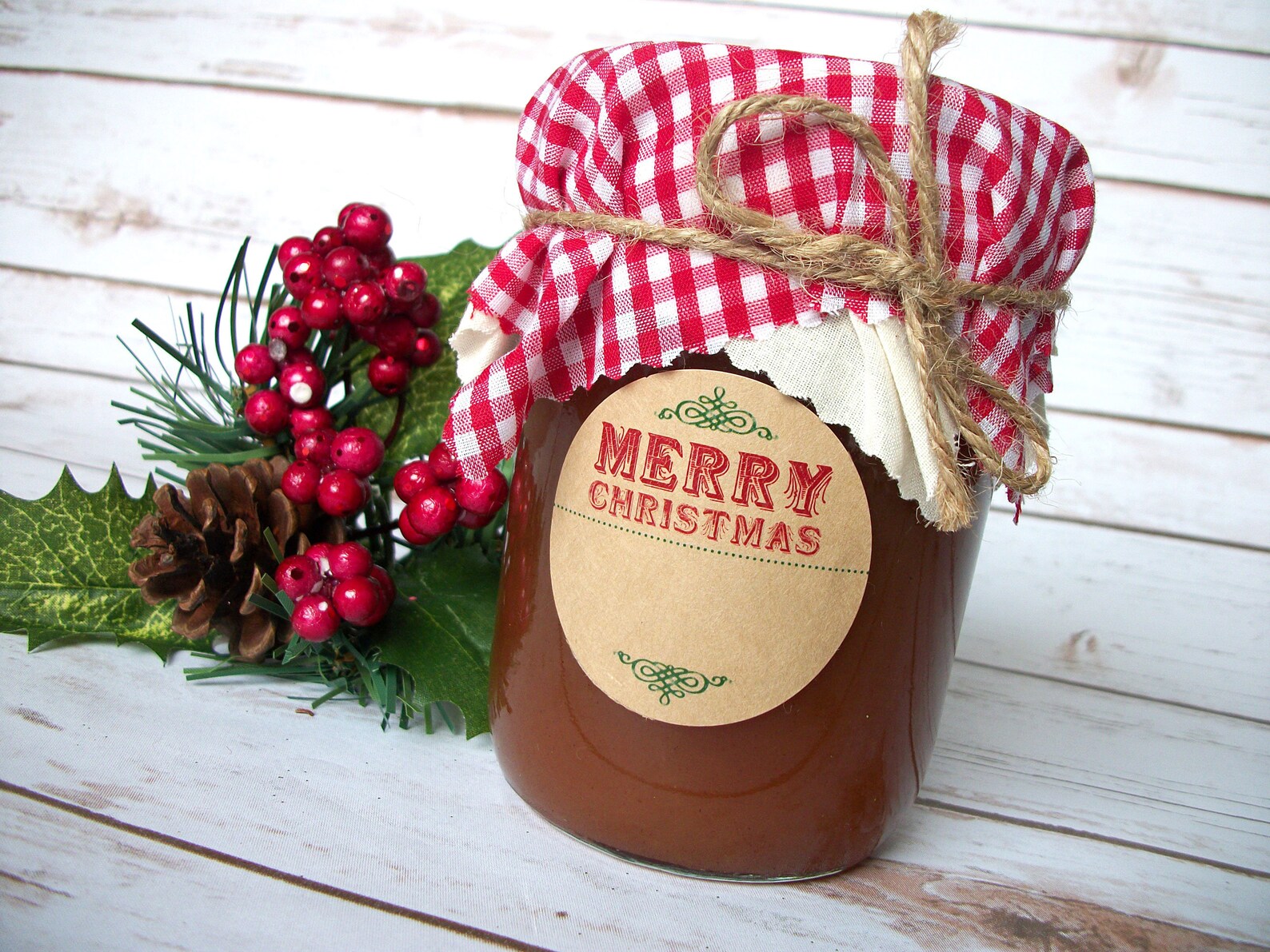 Kraft Blank Christmas Canning Jar Labels, Round Printed Retro Holiday ...