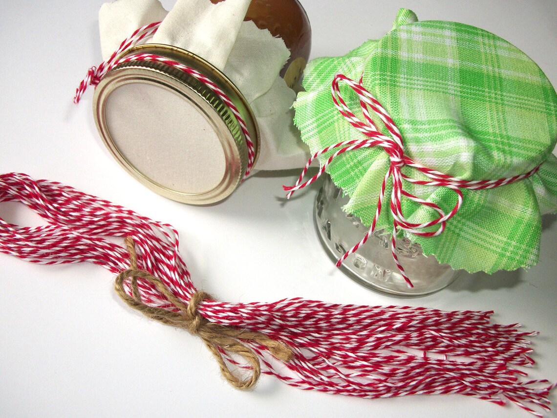 24 Red & White Baker's Twine Christmas Ribbon for Mason - Etsy