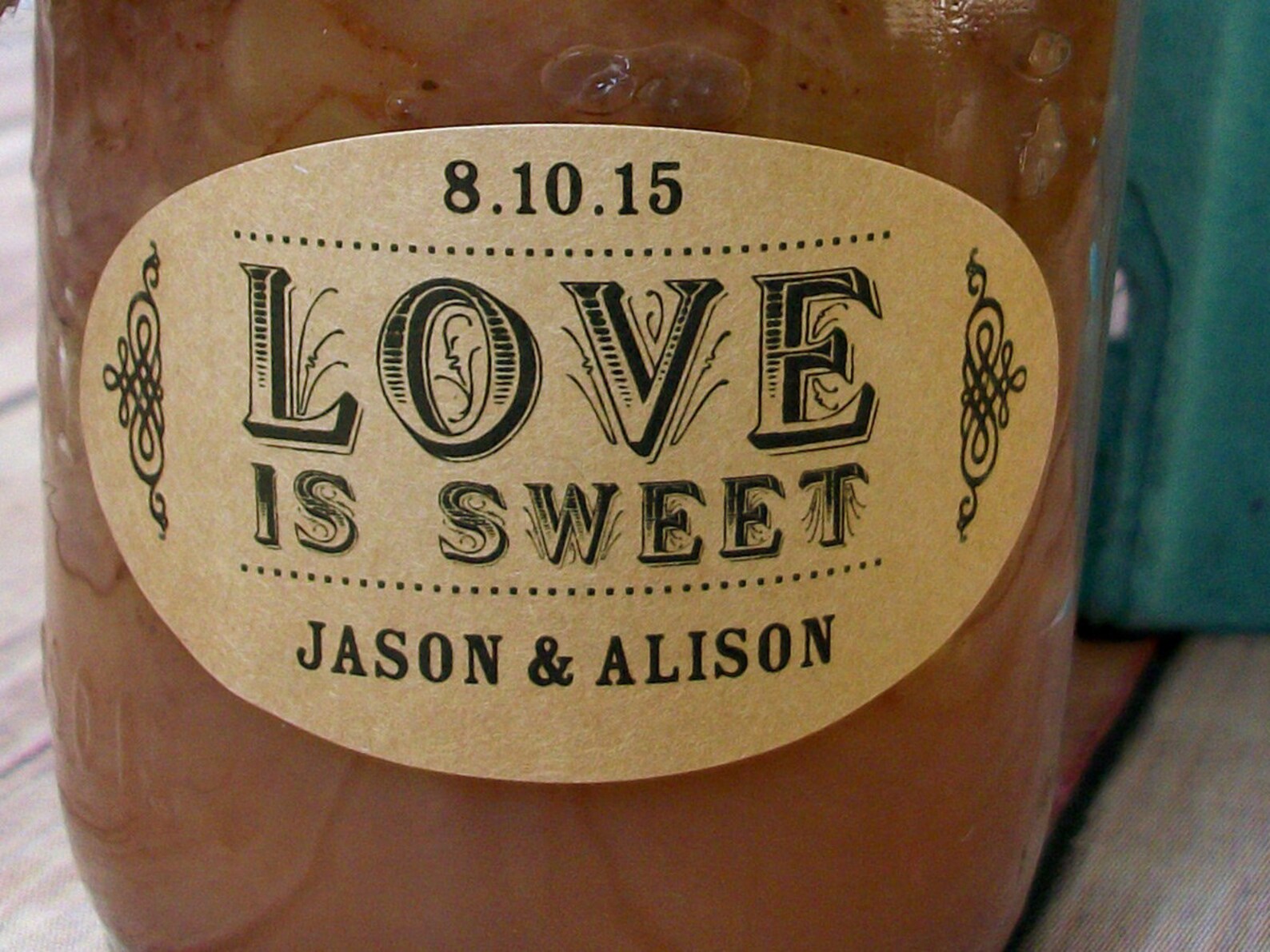 KRAFT Oval Love is Sweet canning labels custom wedding favor | Etsy