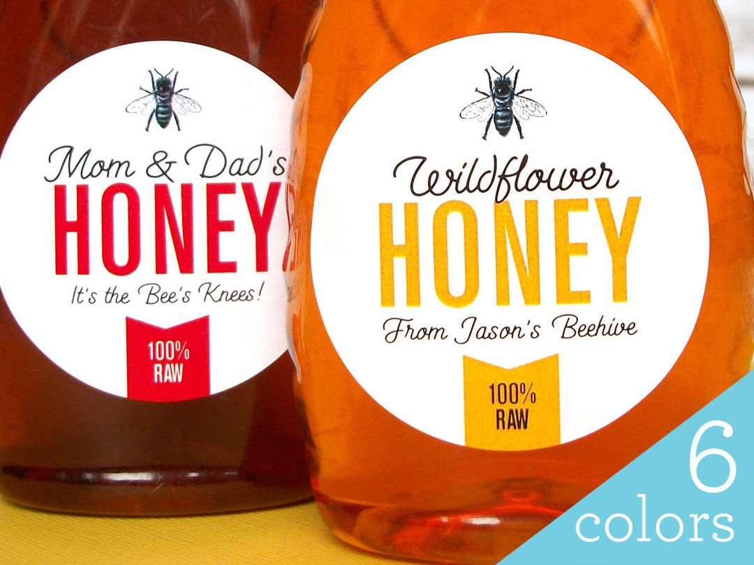 Custom Colorful Honey Labels Customized Honey Jar Labels & - Etsy