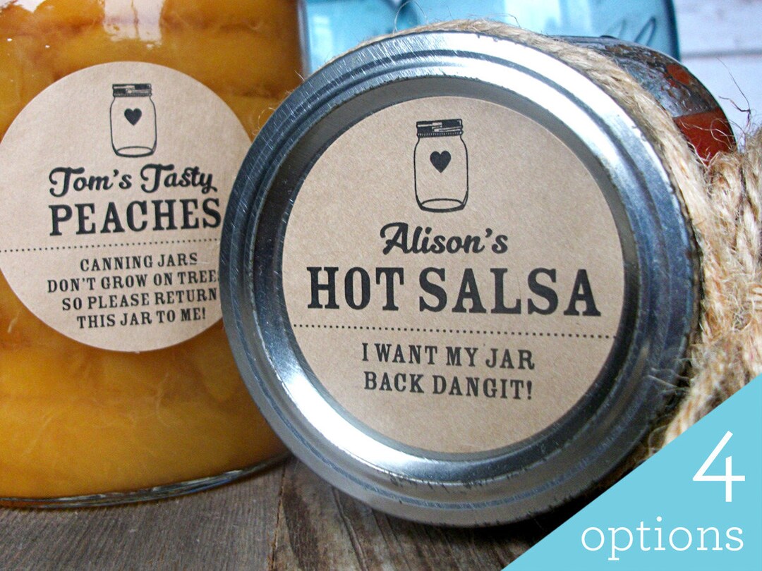 Kraft Return Jar Canning Labels, Custom Mason Jar Stickers Help Get ...