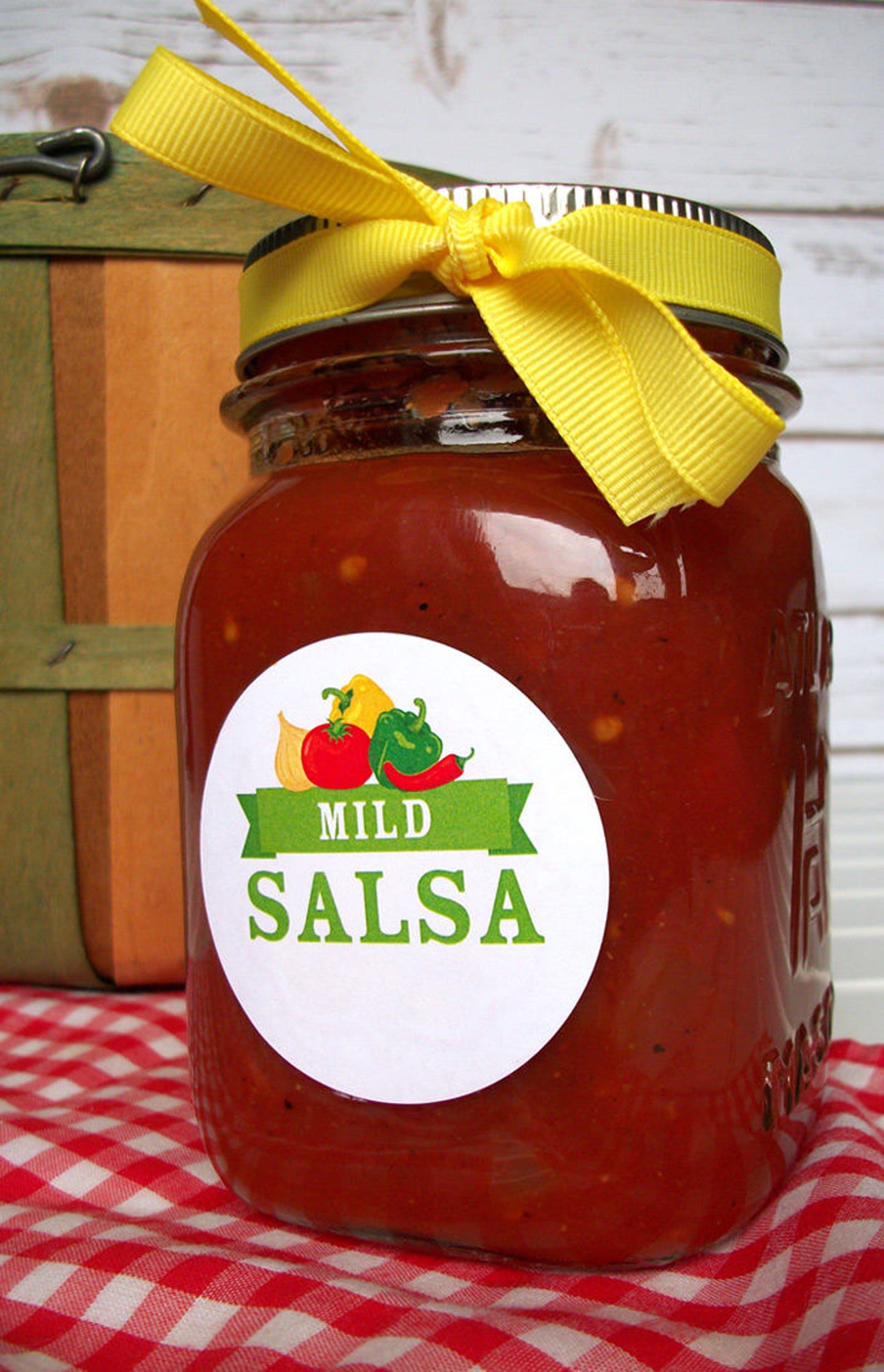 Mild, Medium, Hot, Salsa Canning Labels, Round Mason Jar Labels for ...
