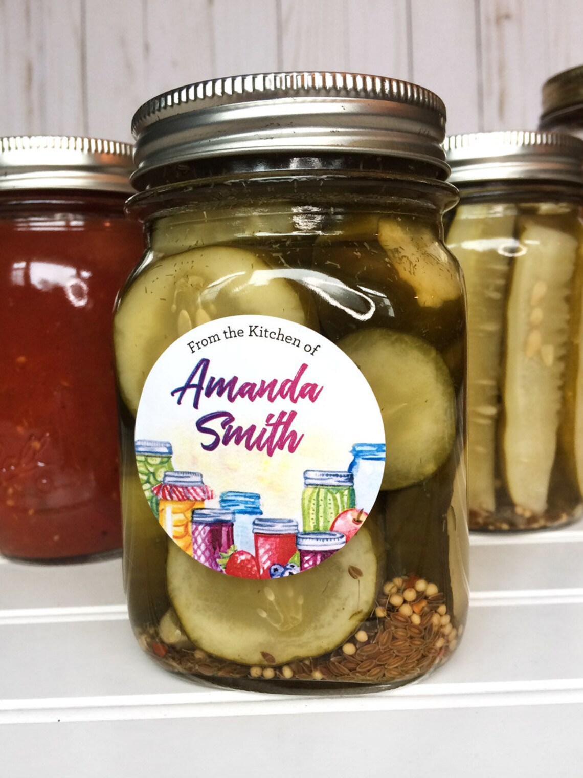 CUSTOM Watercolor Mason Jar Canning Labels Printed With YOUR - Etsy
