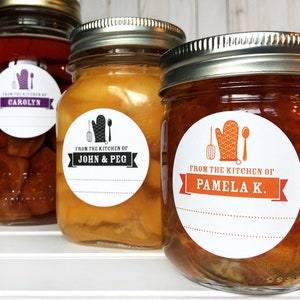Colorful CUSTOM Kitchen Labels, Round Gift Stickers for Canning Jars or ...