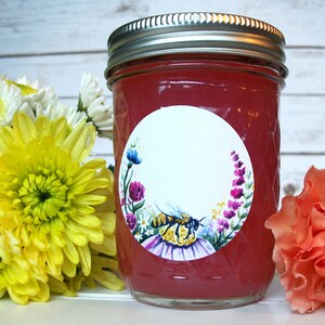 Watercolor Wildflower Canning Labels, Whimsical Flower & Honey Bee ...