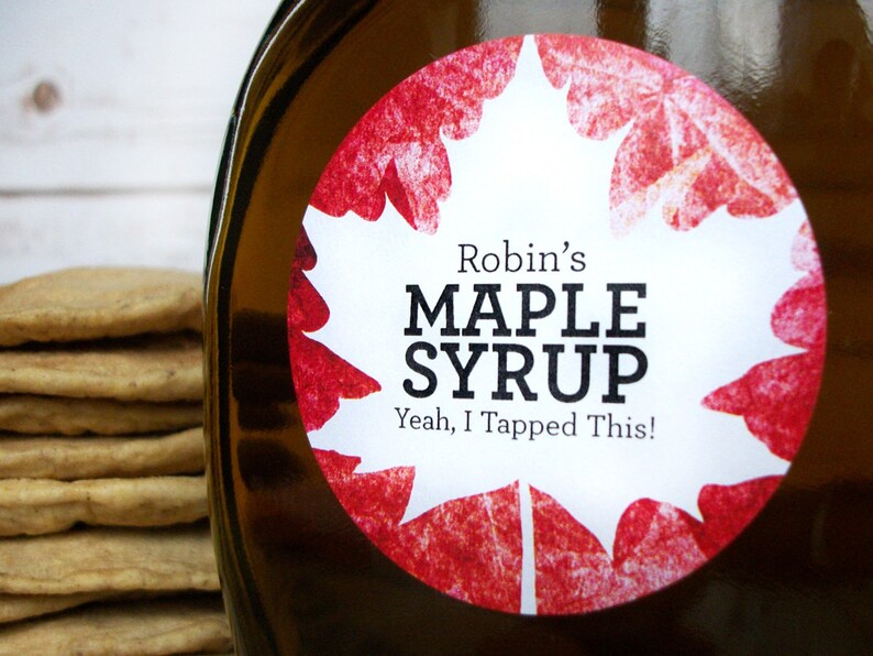 Custom Red Leaf Maple Syrup Labels for backyard sugaring | Etsy