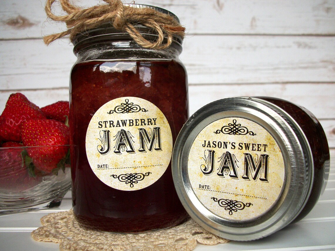 CUSTOM Vintage Canning Jar Labels Fully Personalized Round - Etsy