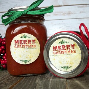 Vintage Merry Christmas Canning Jar Labels, Holiday Gift Jar and Box ...