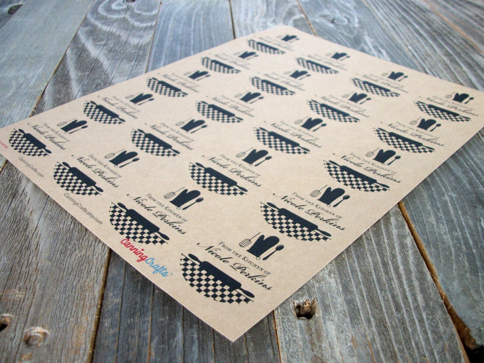 CUSTOM Black Kraft Kitchen Labels Personalized Round Stickers - Etsy