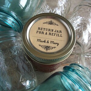 Return Jar for a Refill Custom Kraft Paper Canning Jar Labels ...