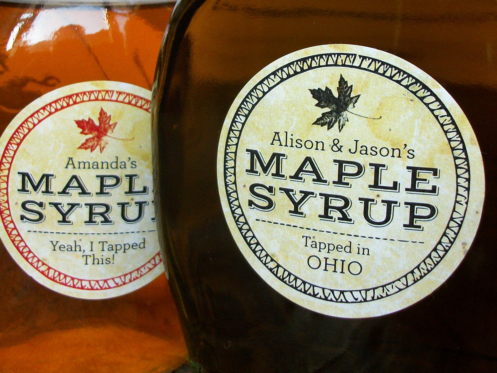 SAVE Money on 5 or More Sheets of Custom MAPLE SYRUP Labels | Etsy