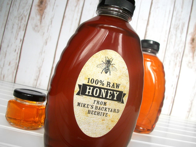 Custom Large Oval Vintage Honey Canning Jar and Bottle Labels ...