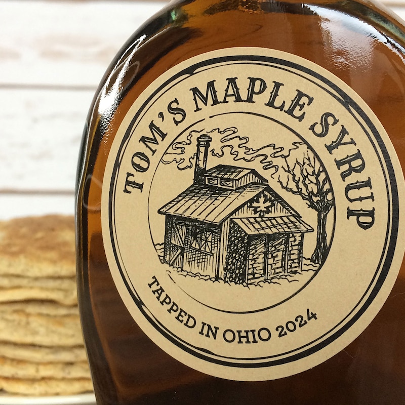 Custom Round Labels Maple - Etsy