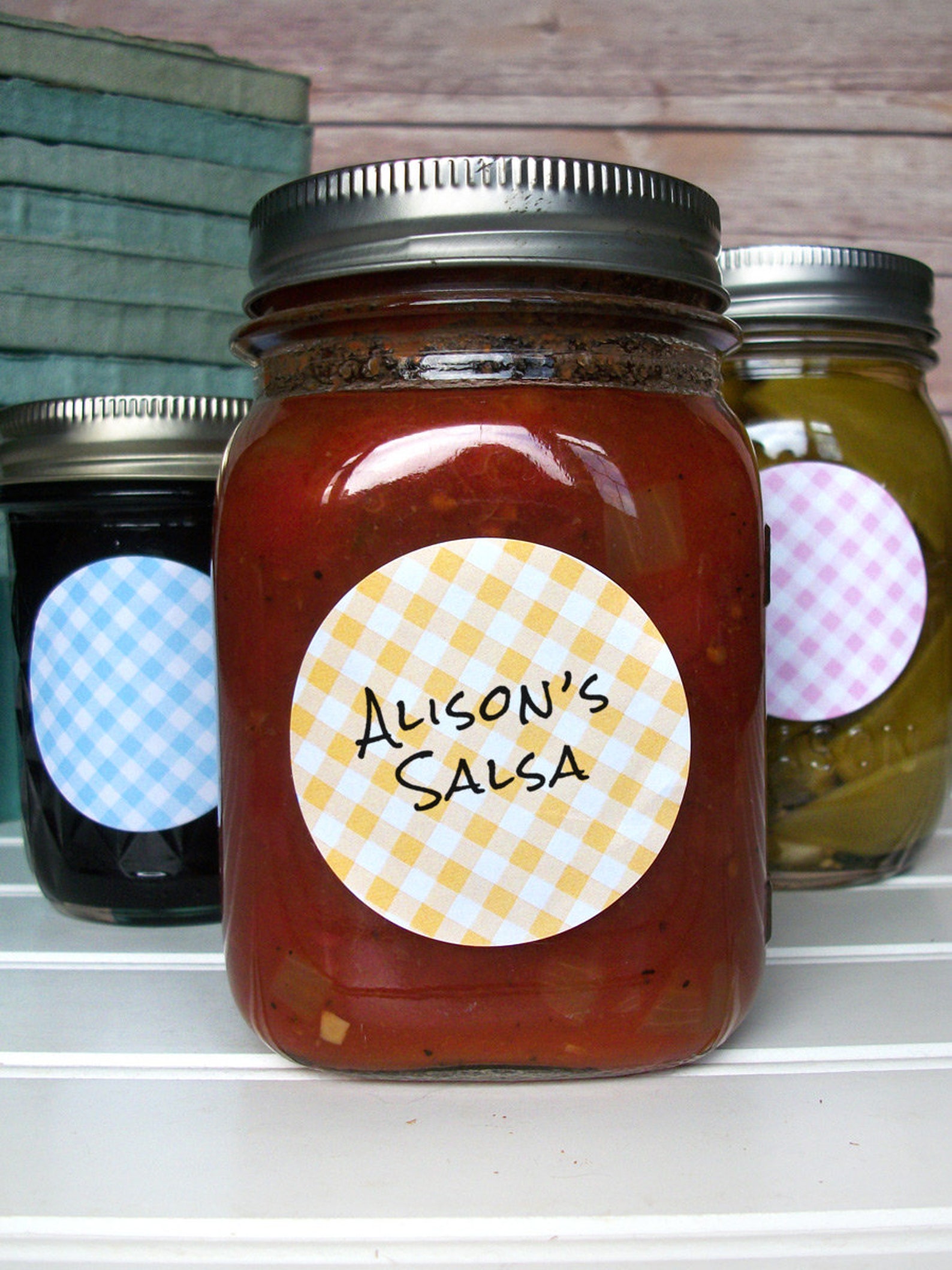 Cottage Chic Lattice Canning Jar Labels Round Stickers for - Etsy