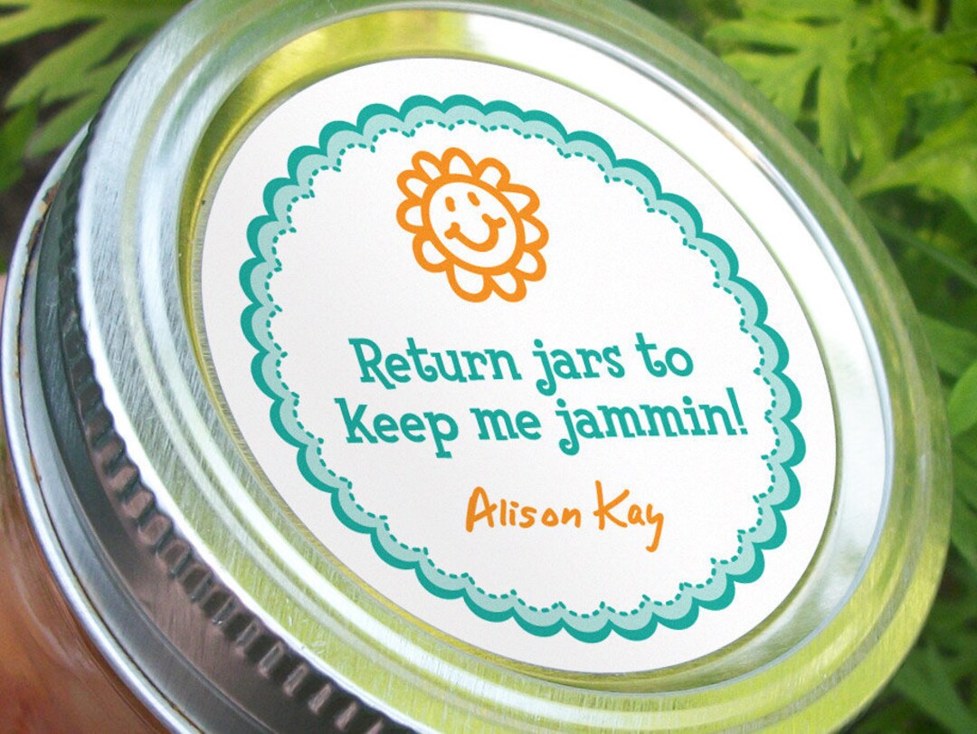 Return Jars to Keep Me Jammin, Funny Custom Round Mason Jar Stickers ...