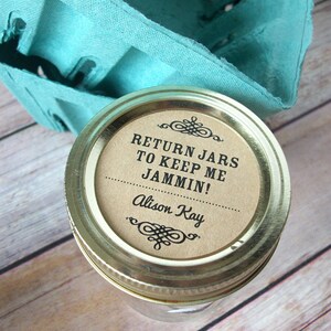 Return Jar to Keep Me Jammin Custom Kraft Paper Canning Jar Labels ...