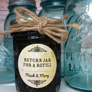 Return Jar for a Refill Custom Vintage Canning Jar Labels, Personalized ...