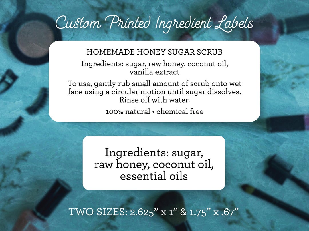 Custom Cosmetic Ingredient Labels for Soap, Bath & Body Products ...