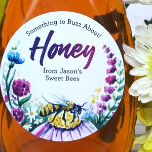 Custom Watercolor Wildflower Honey Labels Whimsical | Etsy