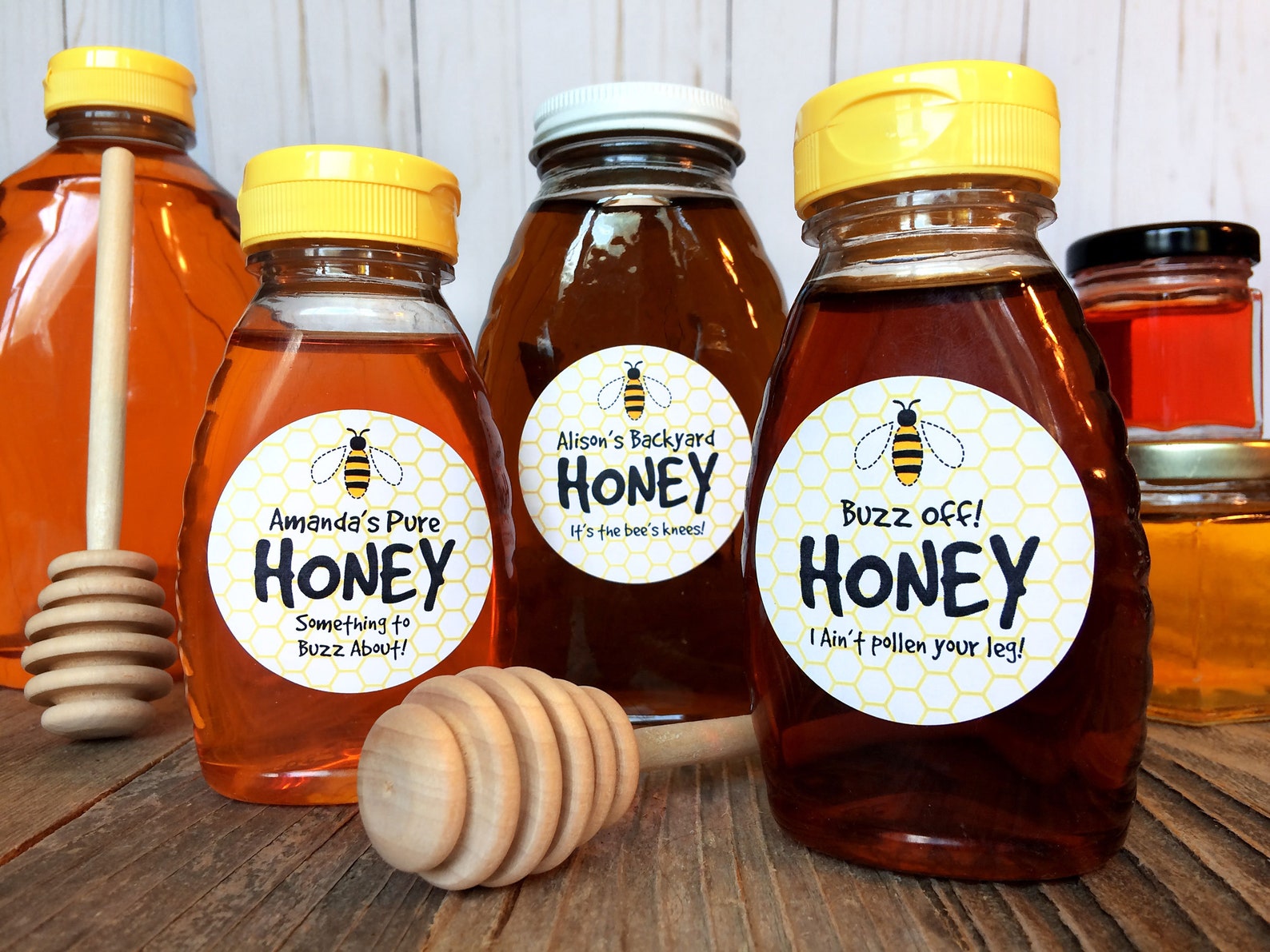 Custom Cute Honey Bee Labels, Custom Honey Bottle Labels & Canning Jar ...