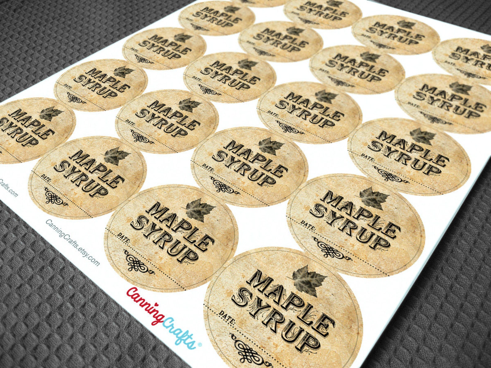 Vintage Maple Syrup Bottle Labels, Round Mason Jar Labels, Wedding and ...