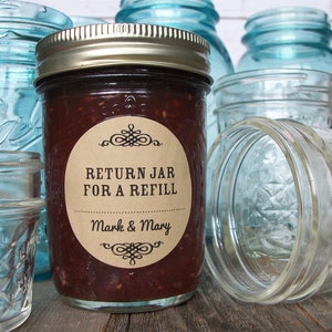 Return Jar for a Refill Custom KRAFT Paper Canning Jar Labels - Etsy