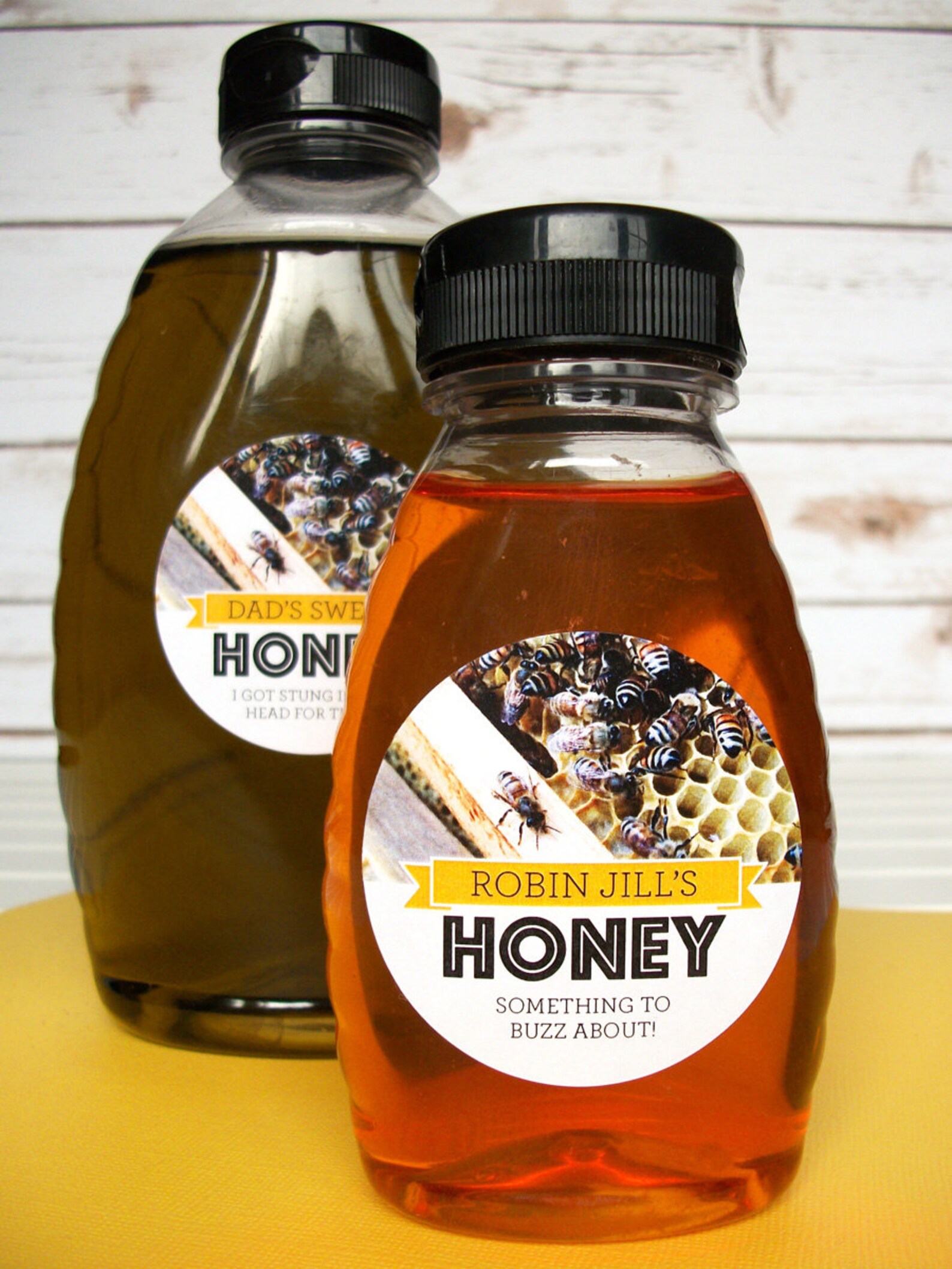 Custom Busy Bees Honey Bottle & Jar Labels Round Honeycomb - Etsy