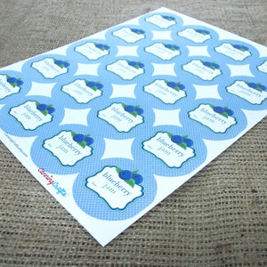 Blueberry Jam Canning Jar Labels, Round Berry Fruit Mason Jar Stickers ...
