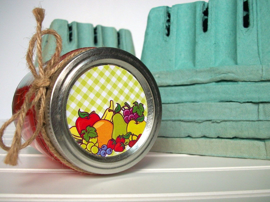 Big Fruit Canning Jar Labels Round Canning Labels for Mason - Etsy