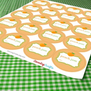 Cute Peach Jam Canning Jar Labels, Round Stickers for Regular or Wide ...