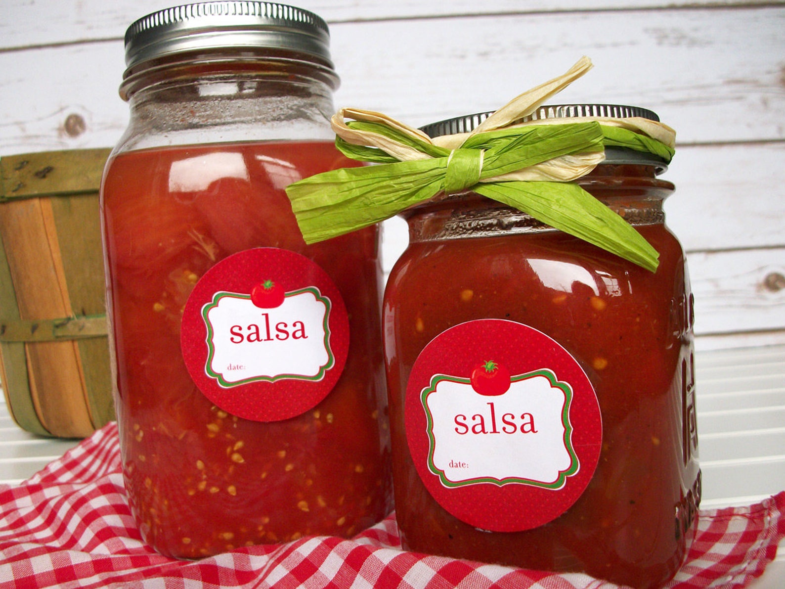 Cute Salsa Tomato Canning Jar Labels Round Red Mason Jar - Etsy