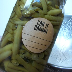 Can It Dammit KRAFT Paper Canning Labels, Funny Round Mason Jar ...