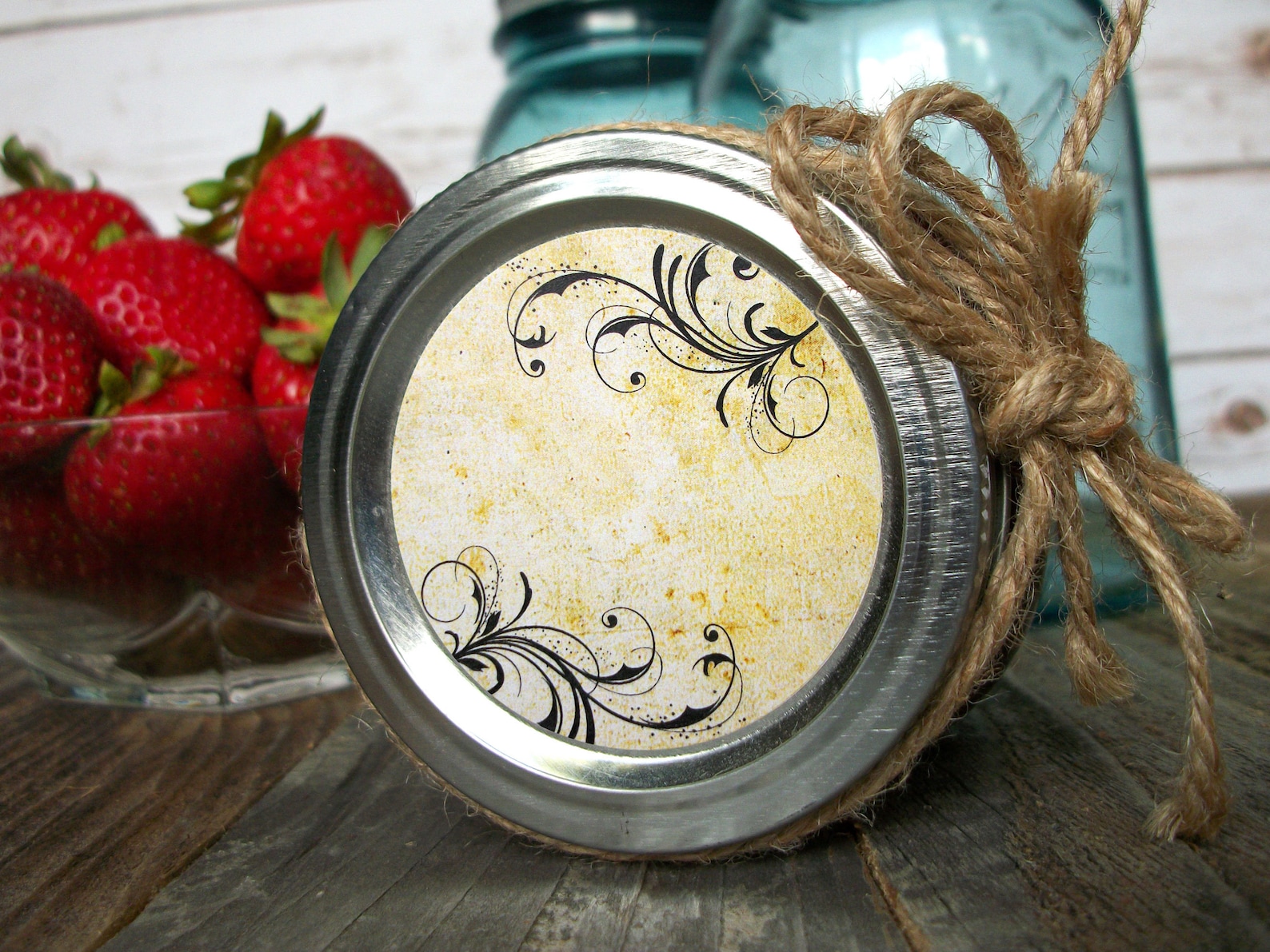 Vintage Whimsical Canning Jar Labels, Round Mason Jar Stickers for ...